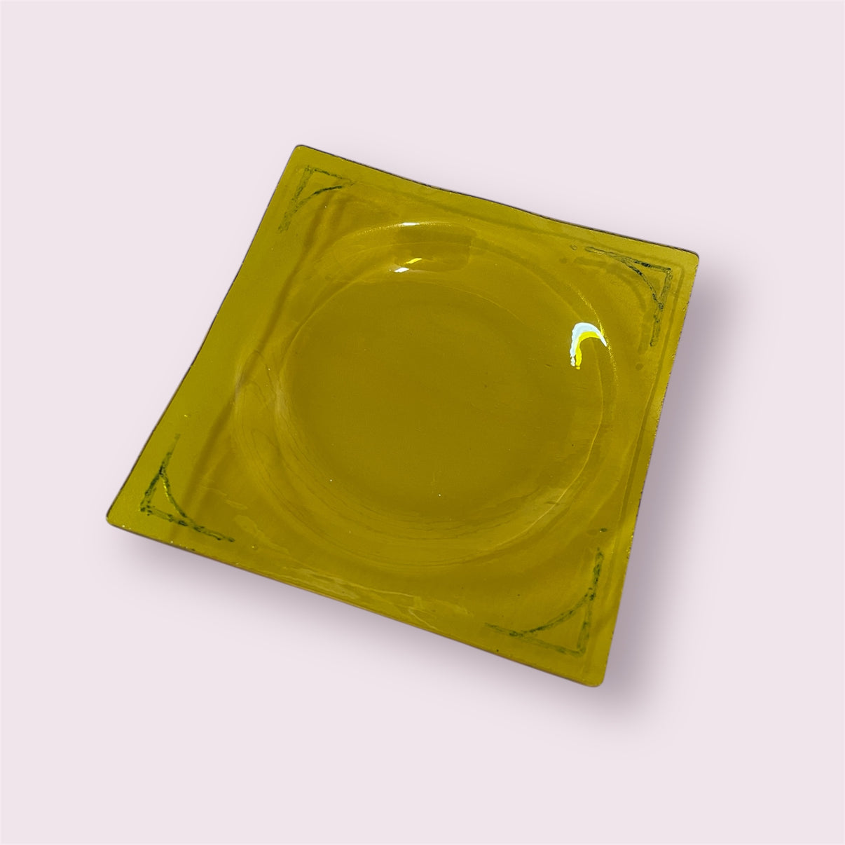 Yellow glass dish - Paul Burgham – Percy's Place