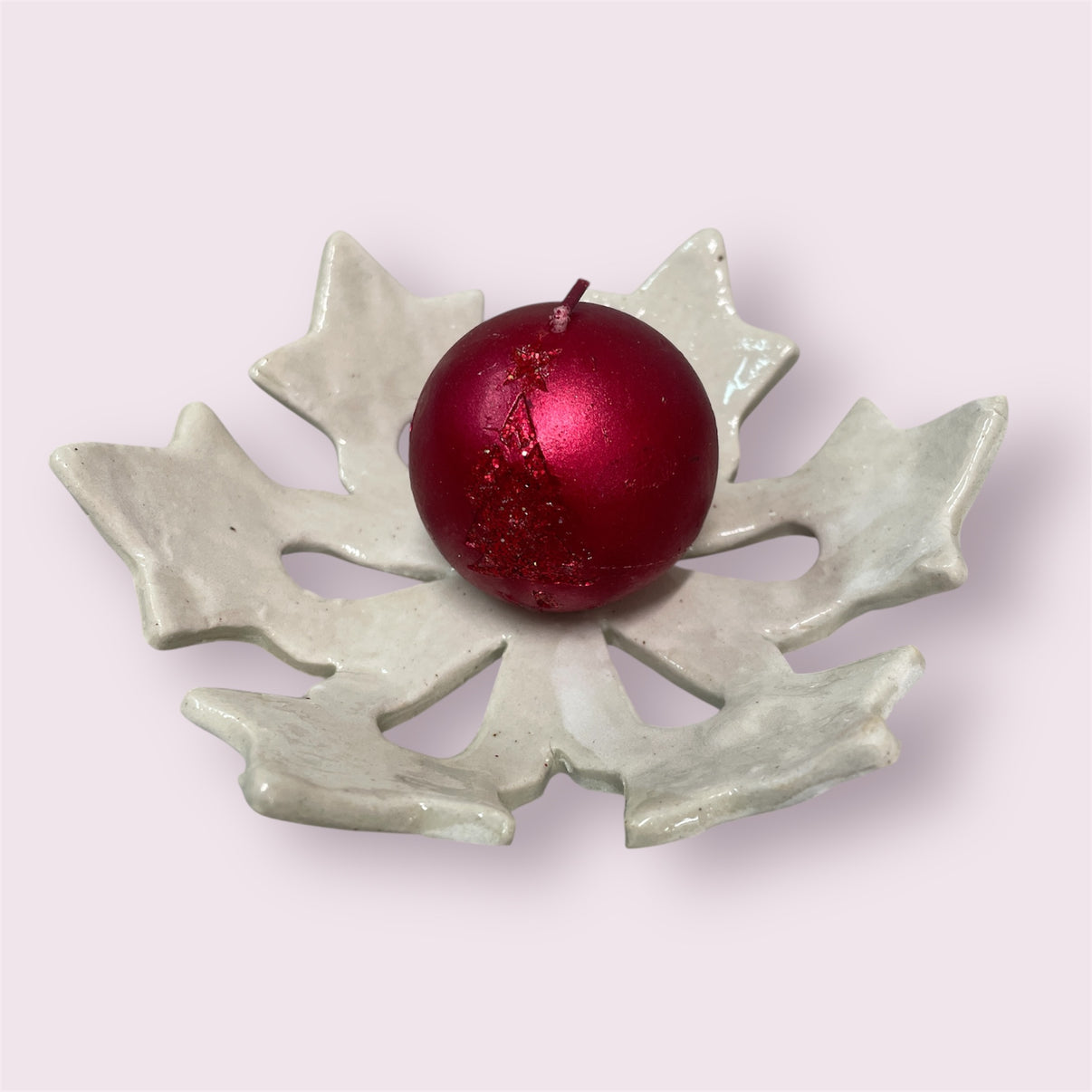 Snowflake dish with candle - Christina Rutherford – Percy's Place